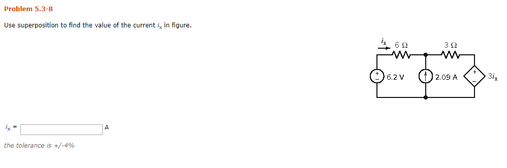 Solved Problem 5.3-8 Use superposition to find the value of | Chegg.com