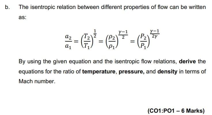Solved b. The isentropic relation between different | Chegg.com