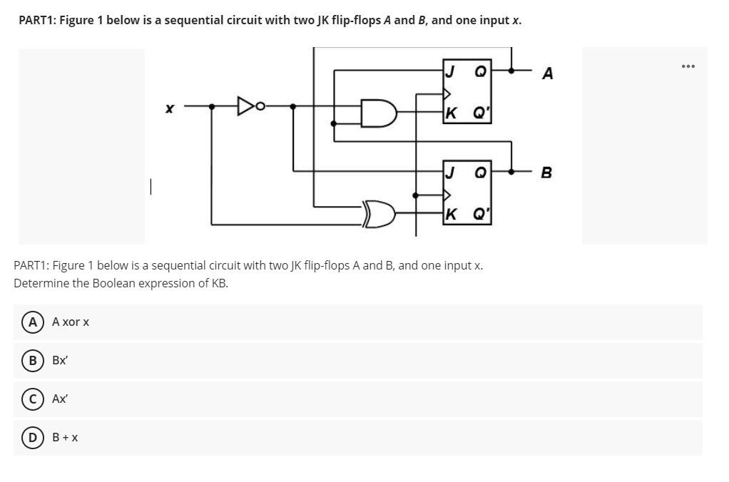 Solved PART1: Figure 1 below is a sequential circuit with | Chegg.com