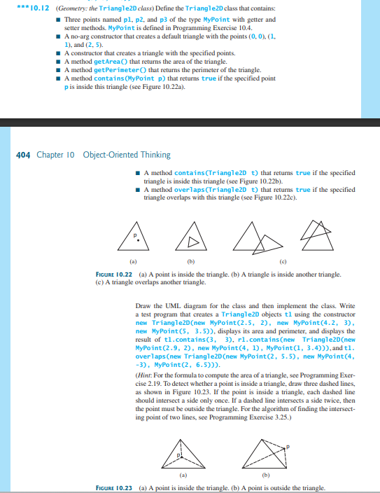 Solved 10.12 (Geometry: the Triang1e2D class) Define the | Chegg.com