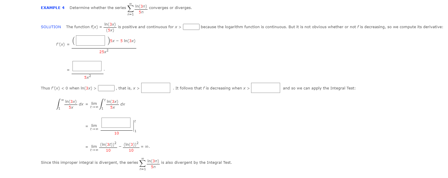 Solved EXAMPLE 4 Determine whether the series In(3n) | Chegg.com