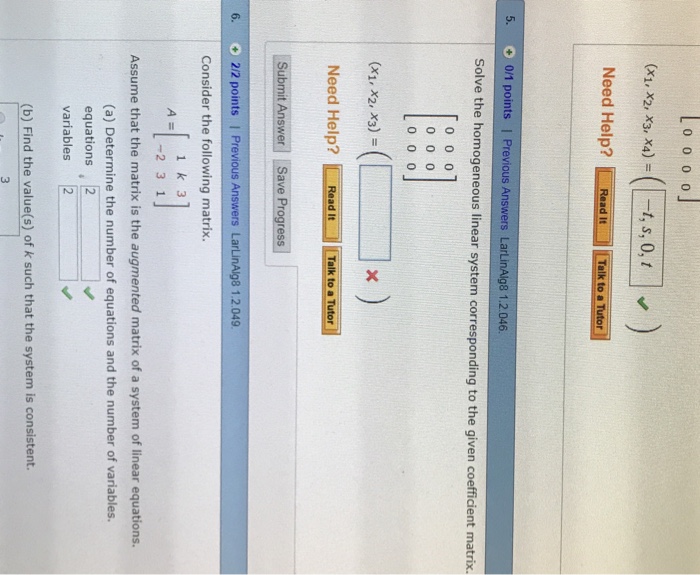 Solved Solve the homogeneous linear system corresponding to | Chegg.com