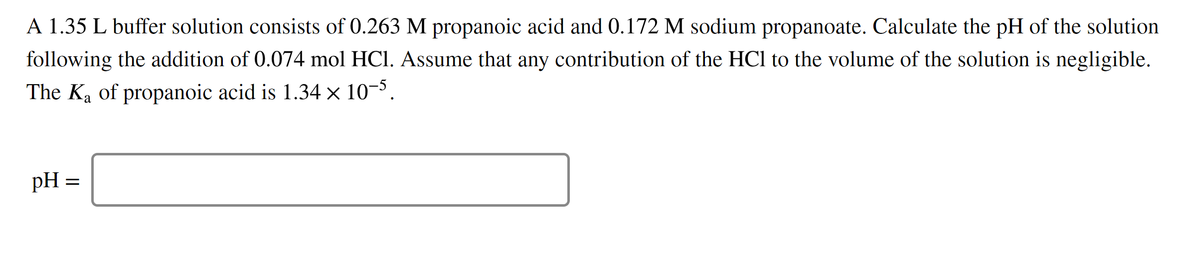 Solved A 1.35 L buffer solution consists of 0.263 M | Chegg.com