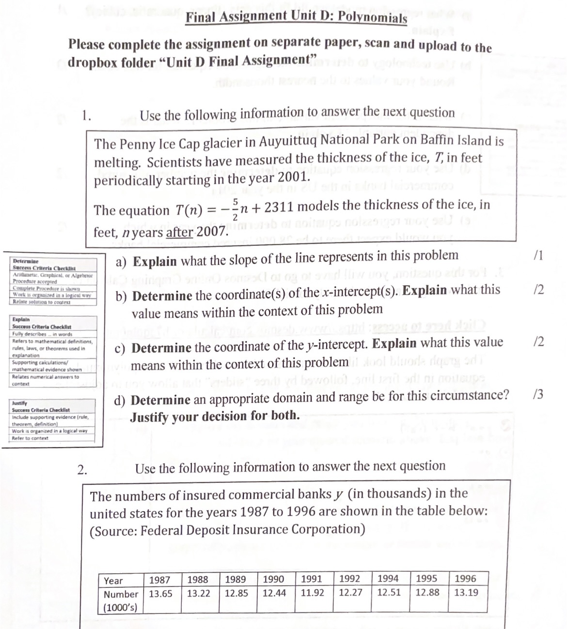 Solved Please complete the assignment on separate paper, | Chegg.com