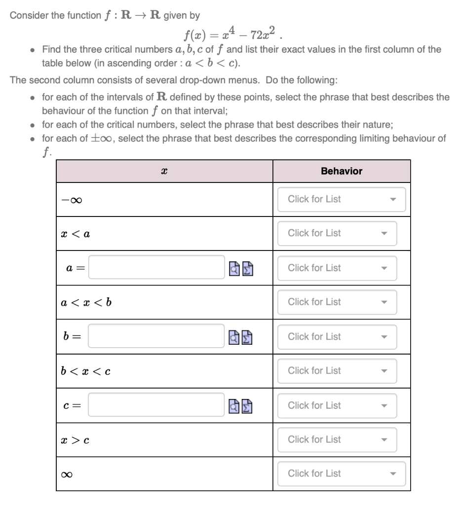 Solved Consider the function f: R->R given by f(x)=x^4-72x^2 | Chegg.com