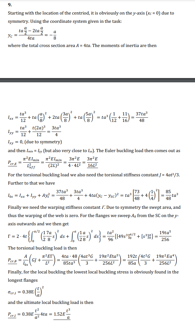 Solved Calculate critical buckling load for the cantilever | Chegg.com