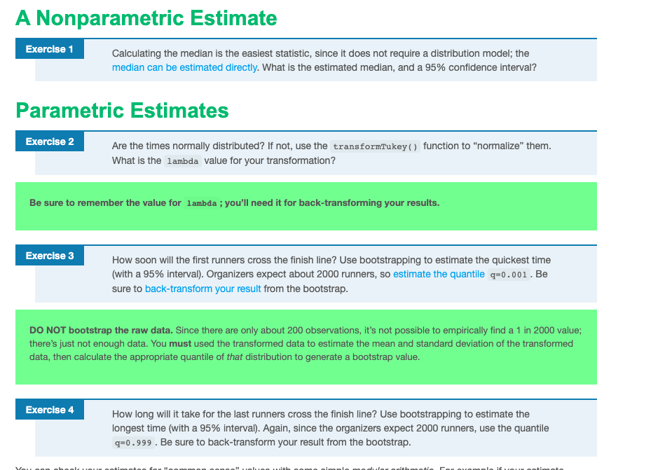 A Nonparametric Estimate Exercise 1 Calculating the | Chegg.com