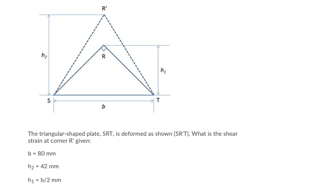 Solved R' h2 h, The triangular-shaped plate, SRT, is | Chegg.com