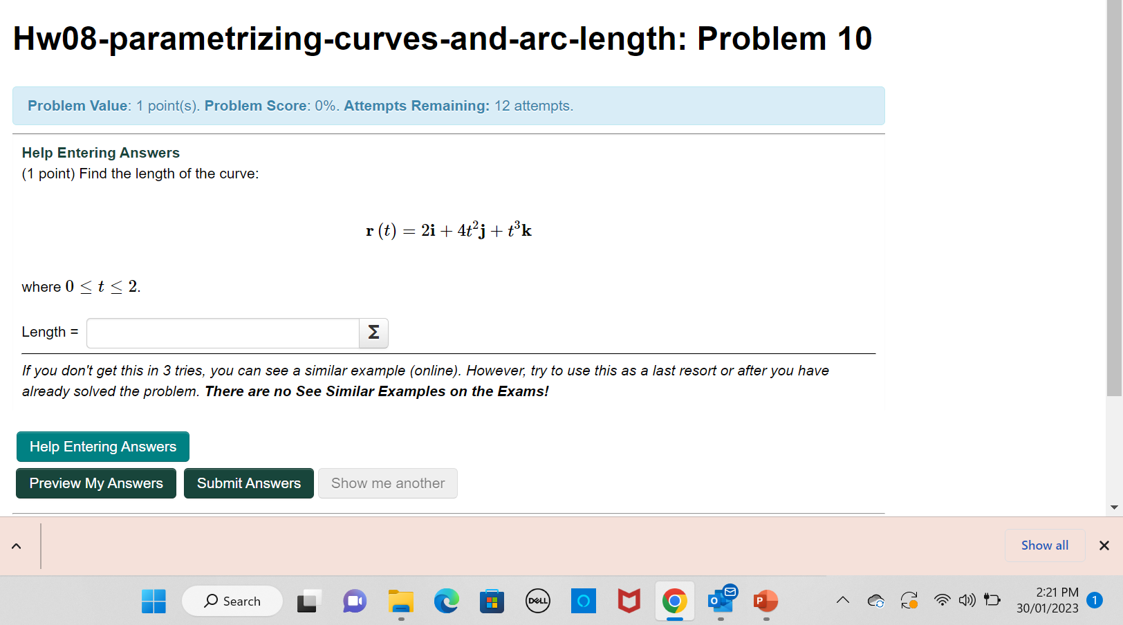 Solved Hw08-parametrizing-curves-and-arc-length: Problem 10 | Chegg.com