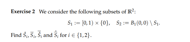 Solved Exercise 2 We consider the following subsets of R2: | Chegg.com