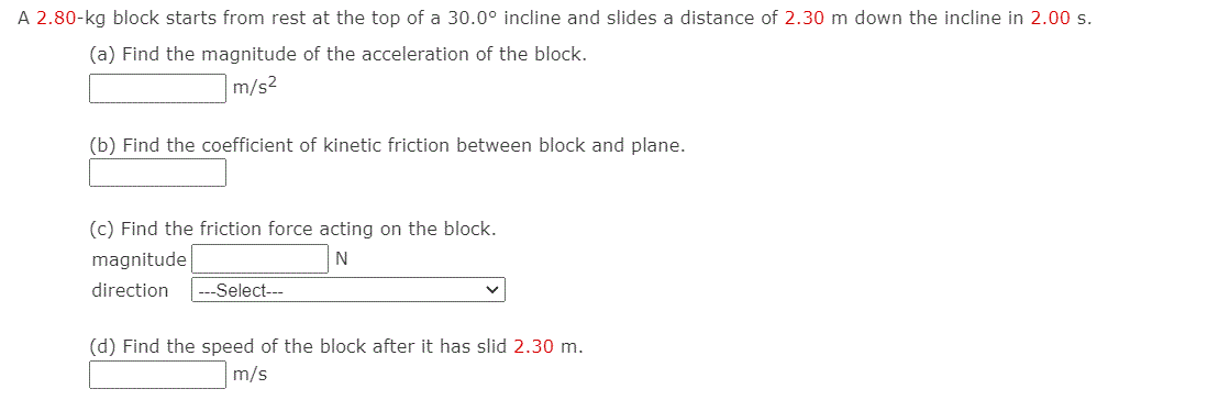 Solved A 2.80-kg block starts from rest at the top of a | Chegg.com