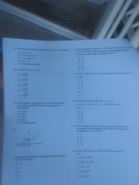 Solved Elementary Algebra Sample Questions Algebra | Chegg.com