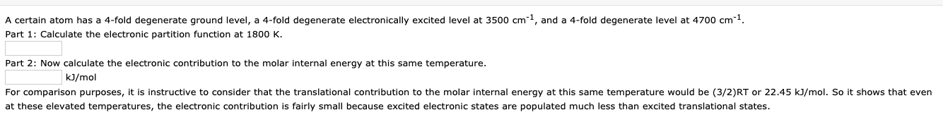 Solved 2 Points Calculate The Translational Partition
