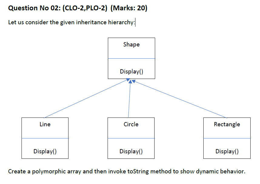 Solved Question No 02: (CLO-2,PLO-2) (Marks: 20) Let us | Chegg.com