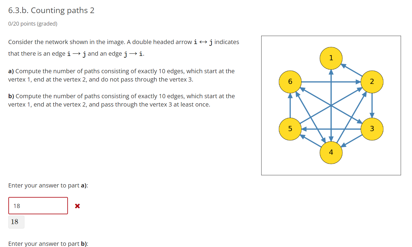 Solved 6.3.b. Counting paths 2 0/20 points (graded) Consider | Chegg.com