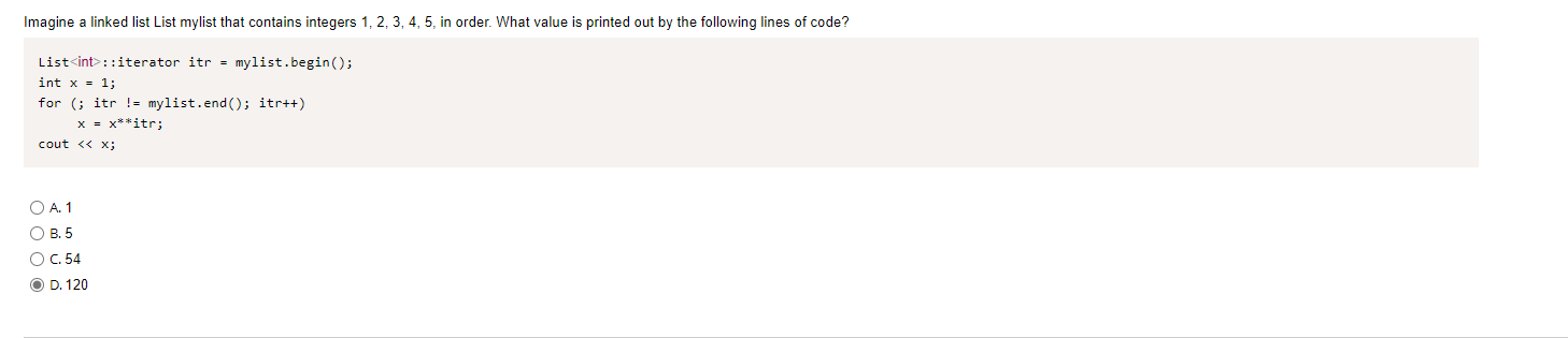 Solved Imagine a linked list List mylist that contains | Chegg.com