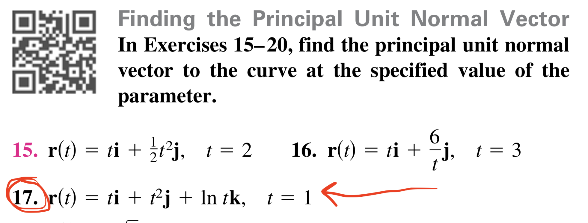 Solved Finding the Principal Unit Normal Vector In Exercises | Chegg.com