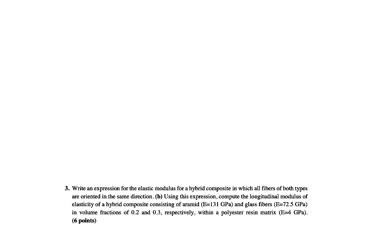 Solved 3. Write an expression for the elastic modulus for a | Chegg.com
