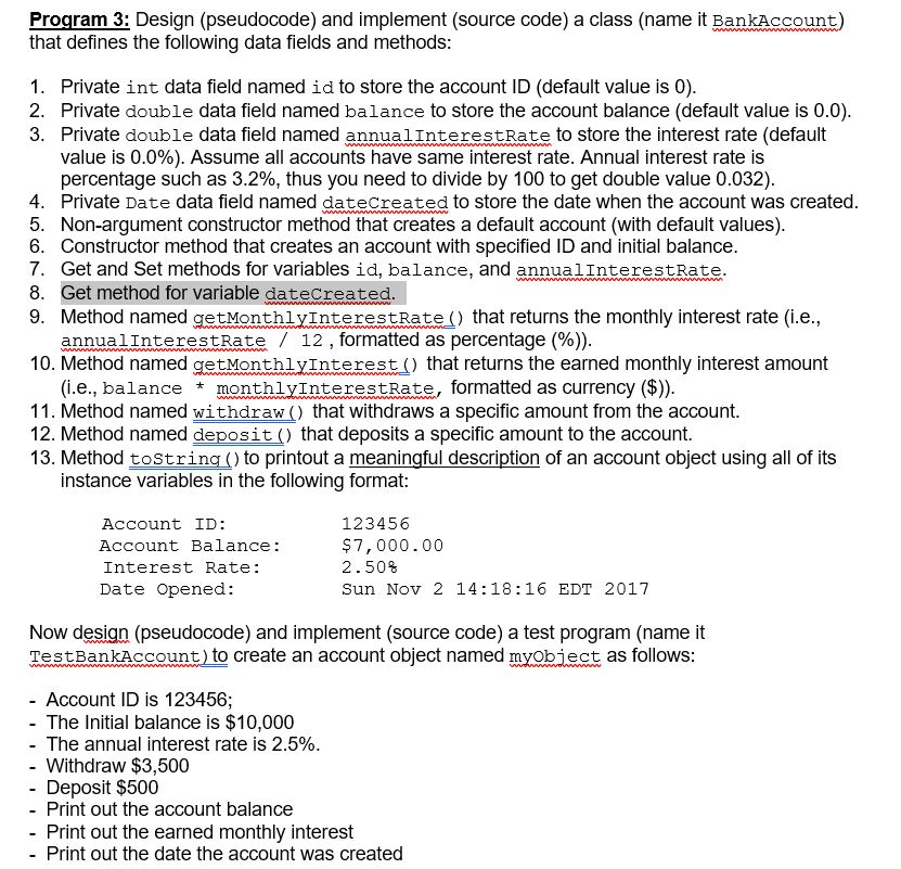 Solved Program 3 Design Pseudocode And Implement Source 7902