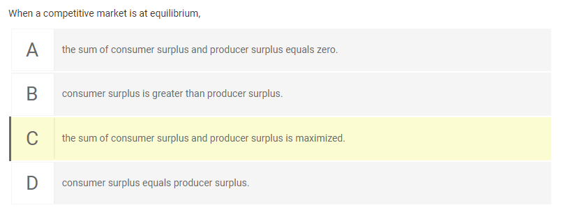 Solved When a competitive market is at equilibrium, A the | Chegg.com Solved When a competitive market is at equilibrium, A the | Chegg.com