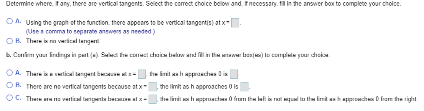 Solved A continuous curve y=f(x) has a vertical tangent at | Chegg.com
