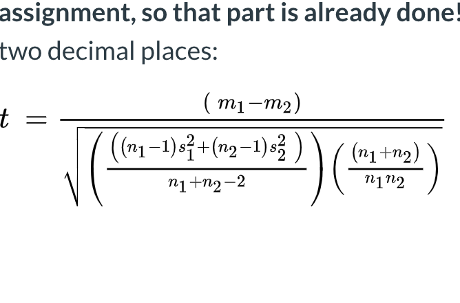 Compute the test statistic. The formula is below for | Chegg.com