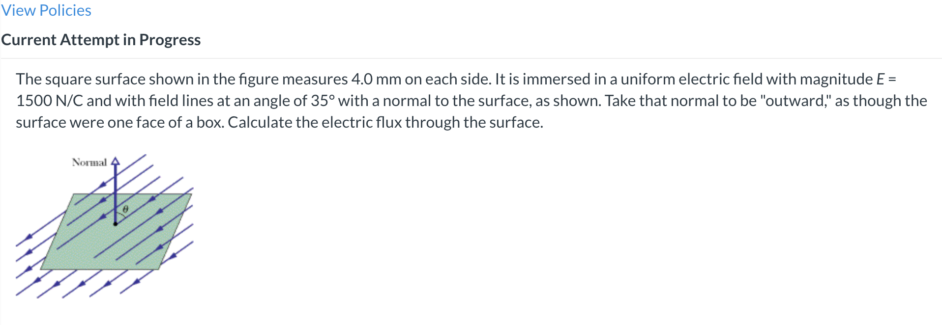 Solved The square surface shown in the figure measures 4.0 | Chegg.com