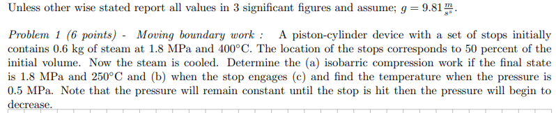 Solved Unless other wise stated report all values in 3 | Chegg.com
