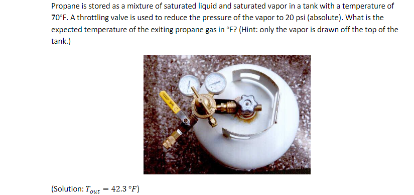 Solved Propane is stored as a mixture of saturated liquid | Chegg.com