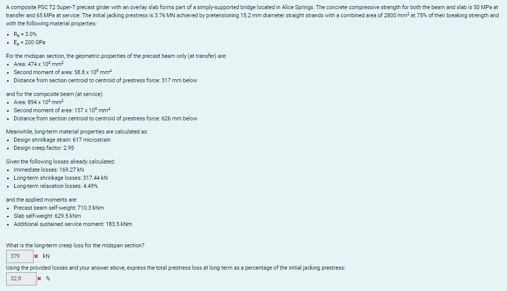 Solved with the following material properties: - Rb=3.0% - | Chegg.com
