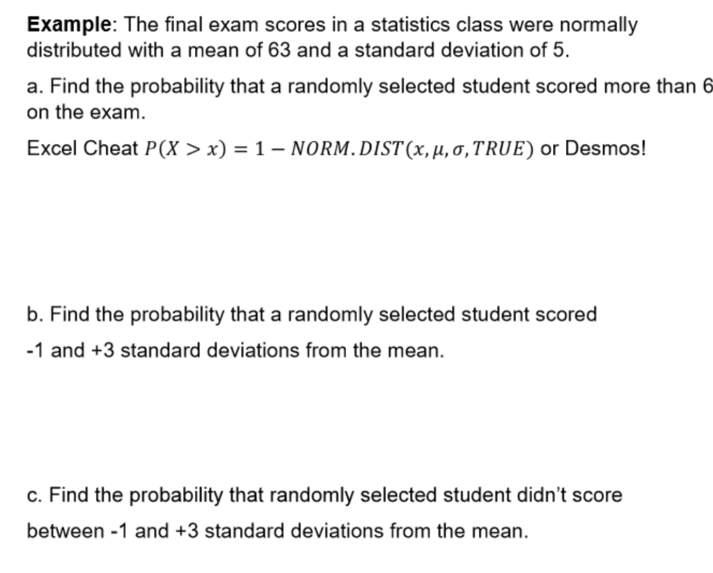 Solved Example: The final exam scores in a statistics class | Chegg.com