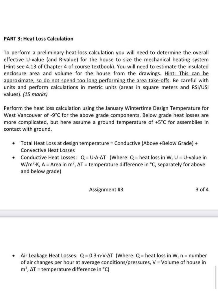 PART 3: Heat Loss Calculation To perform a | Chegg.com