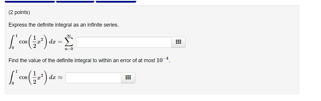 Solved Express the definite integral as an infinite series. | Chegg.com