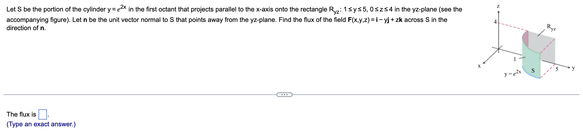 Solved Let S be the portion of the cylinder y=e2x in the | Chegg.com