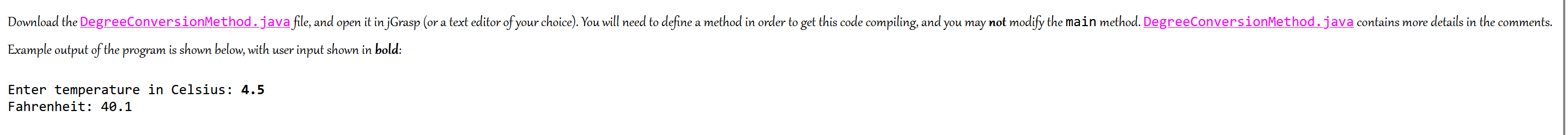 Solved Example output of the program is shown below, with | Chegg.com