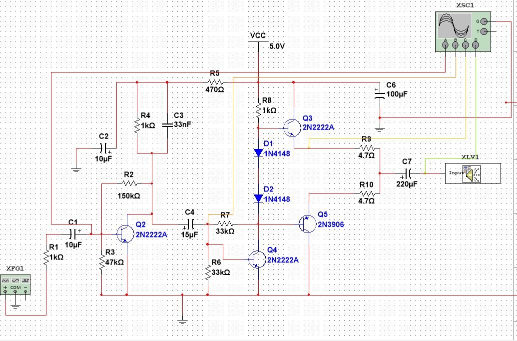 Solved Given the Multisim AUDIO AMPLIFIER circuit that | Chegg.com