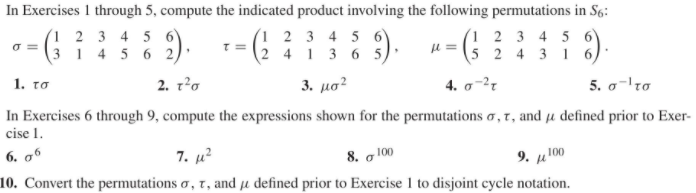 Solved = H = 3) In Exercises 1 through 5, compute the | Chegg.com
