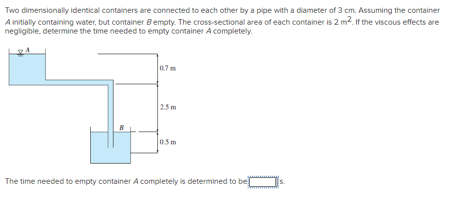 Solved Two dimensionally identical containers are connected | Chegg.com