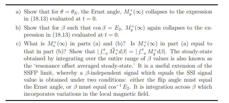 Solved aθ=θE, ﻿the Ernst angle, My+(∞) ﻿collapses to ﻿the | Chegg.com