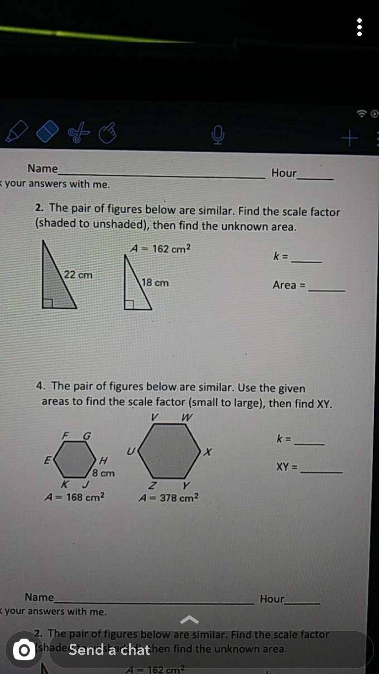 Solved : - Thu May 28 5 ГО 11.5 - Areas of Similar Figures | Chegg.com