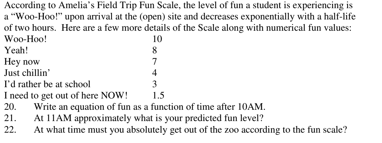 Solved According to Amelia's Field Trip Fun Scale, the level | Chegg.com