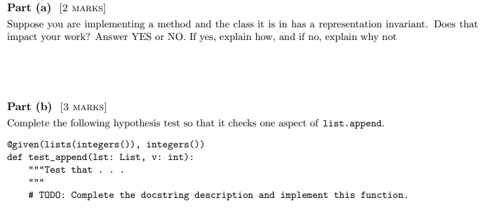 Solved Part (a) [2 MARKS] Suppose you are implementing a | Chegg.com