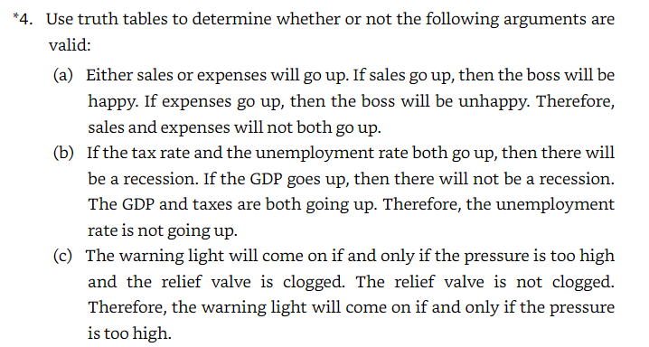 Solved 4. Use truth tables to determine whether or not the | Chegg.com