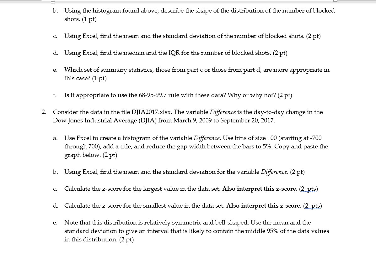 Solved 1. The variable Blocks in the dataset | Chegg.com
