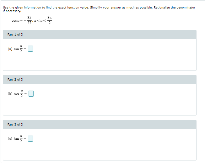 Solved Use the given information to find the exact function | Chegg.com