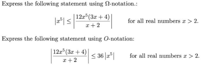 Solved Express the following statement using Ω-notation.: | Chegg.com