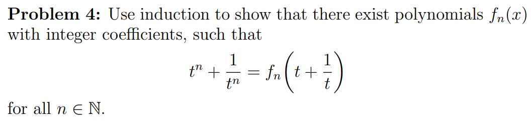 Solved Problem 4: Use induction to show that there exist | Chegg.com