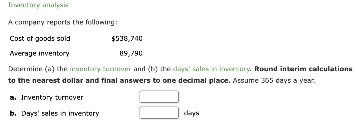 Solved Inventory analysisA company reports the | Chegg.com