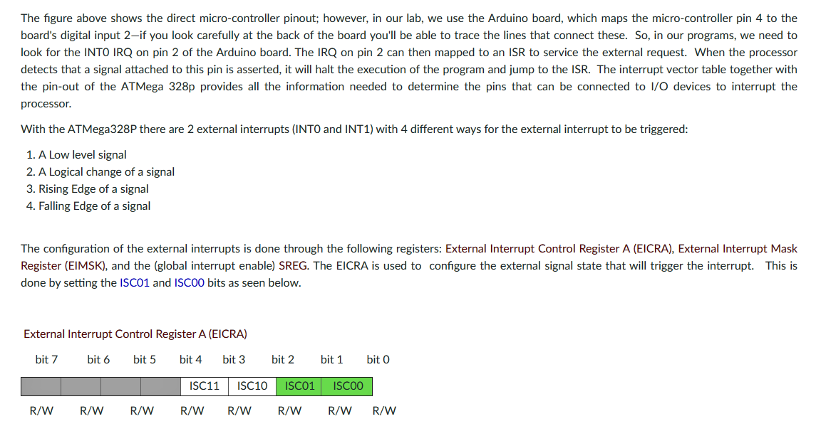 Lab #5: Interrupts. C++ Use the below code as | Chegg.com