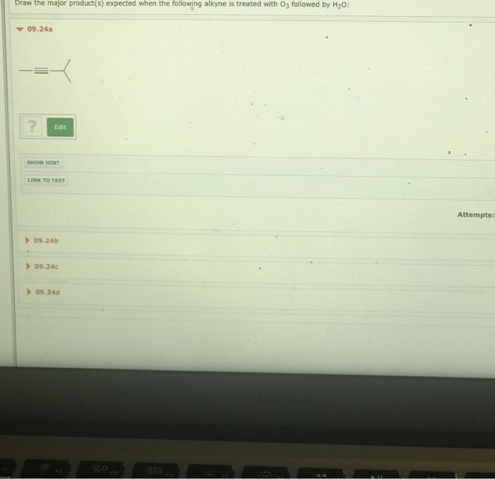 Solved An alkyne with imolecular formula CsHio was treated | Chegg.com
